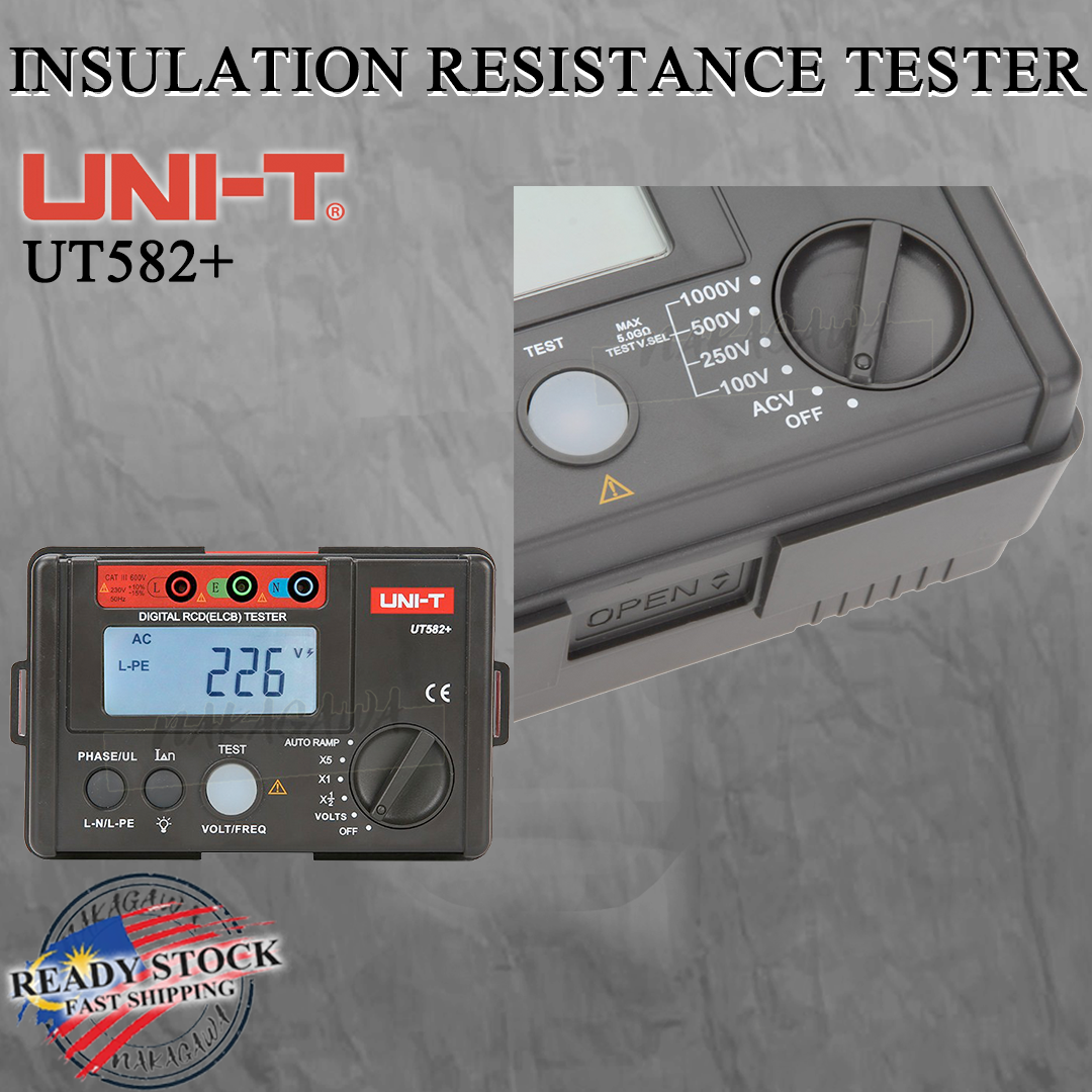 UNI-T UT582+ DIGITAL RCD TESTER ELCB TESTER AUTO RAMP LEAKAGE CIRCUIT ...