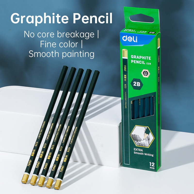 Deli Graphite Pencil 2B (12 Pcs) EC29 | Shopee Malaysia