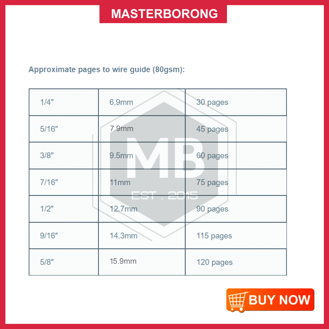 masterborong Wire Comb Binding Comb Steel Wire Binding Spines Wire O ...