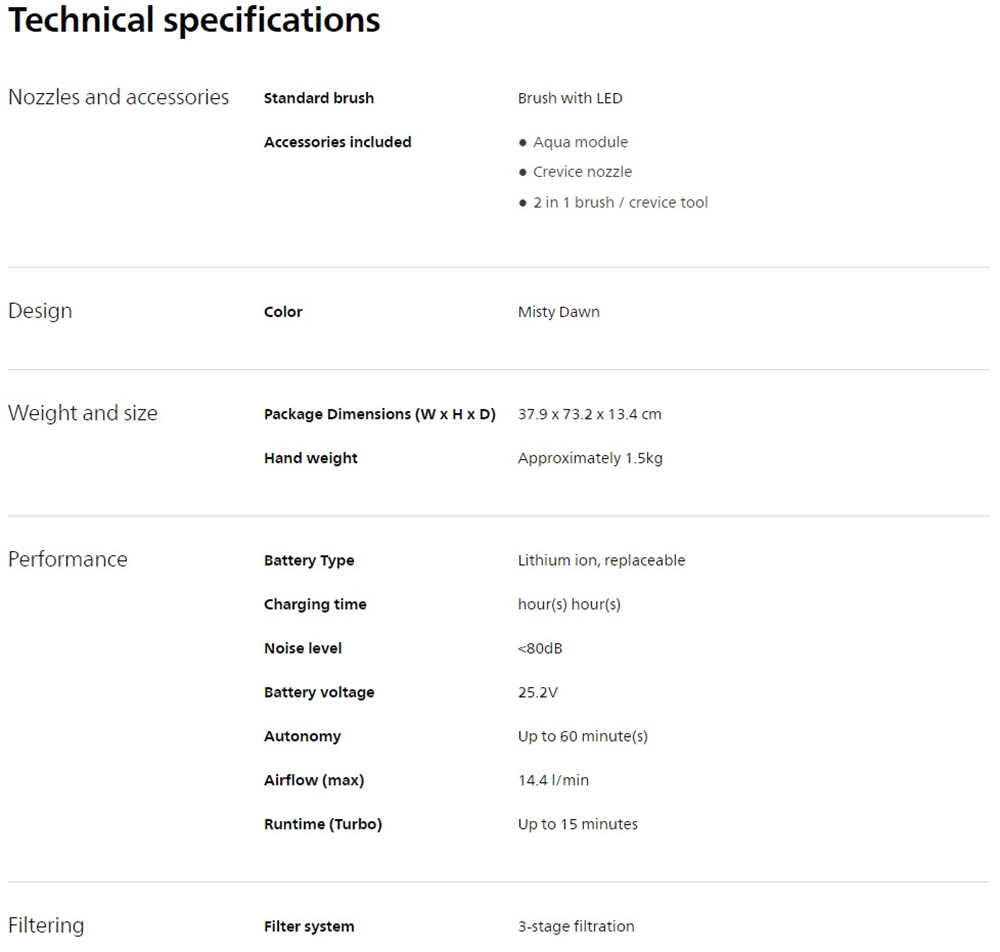 Philips XC3133 Series 3000 Aqua PowerCyclone 8 Cordless Vacuum Cleaner ...