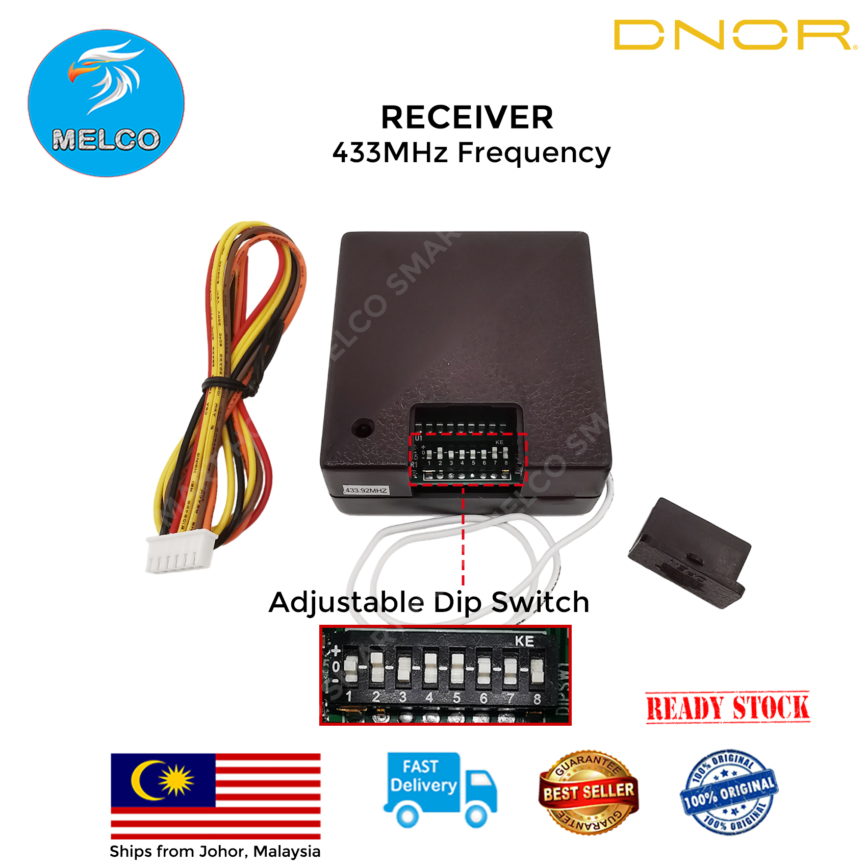 Dnor 2 channel Autogate Remote Controller 433Mhz 8 pin dip code type ...