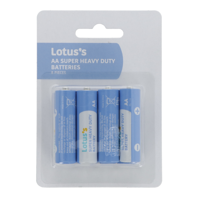 Lotus's Super Heavy Duty Batteries AA (8 Pcs) | Shopee Malaysia