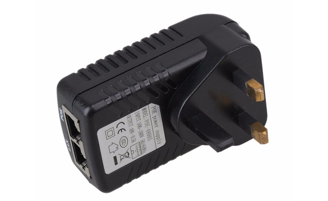1CH 1 Port 48V DC 0.5A POE Injector Adaptor Adapter UK 3Pin Plug 10 ...