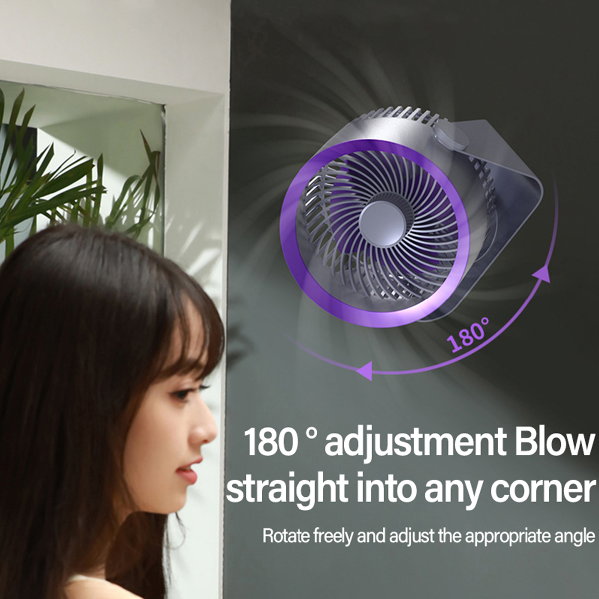 🧊 7 inch Wireless Fan Air Circulation Fan Portable USB Rechargeable Fan ...