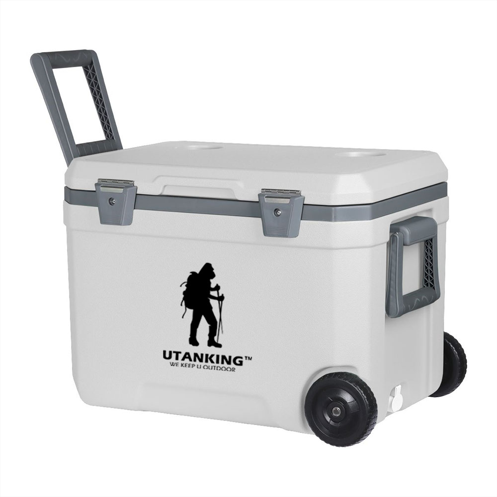 UtanKing™ 45L Camping Cooler Box Wheel Trolley Large Ice Box Fishing ...