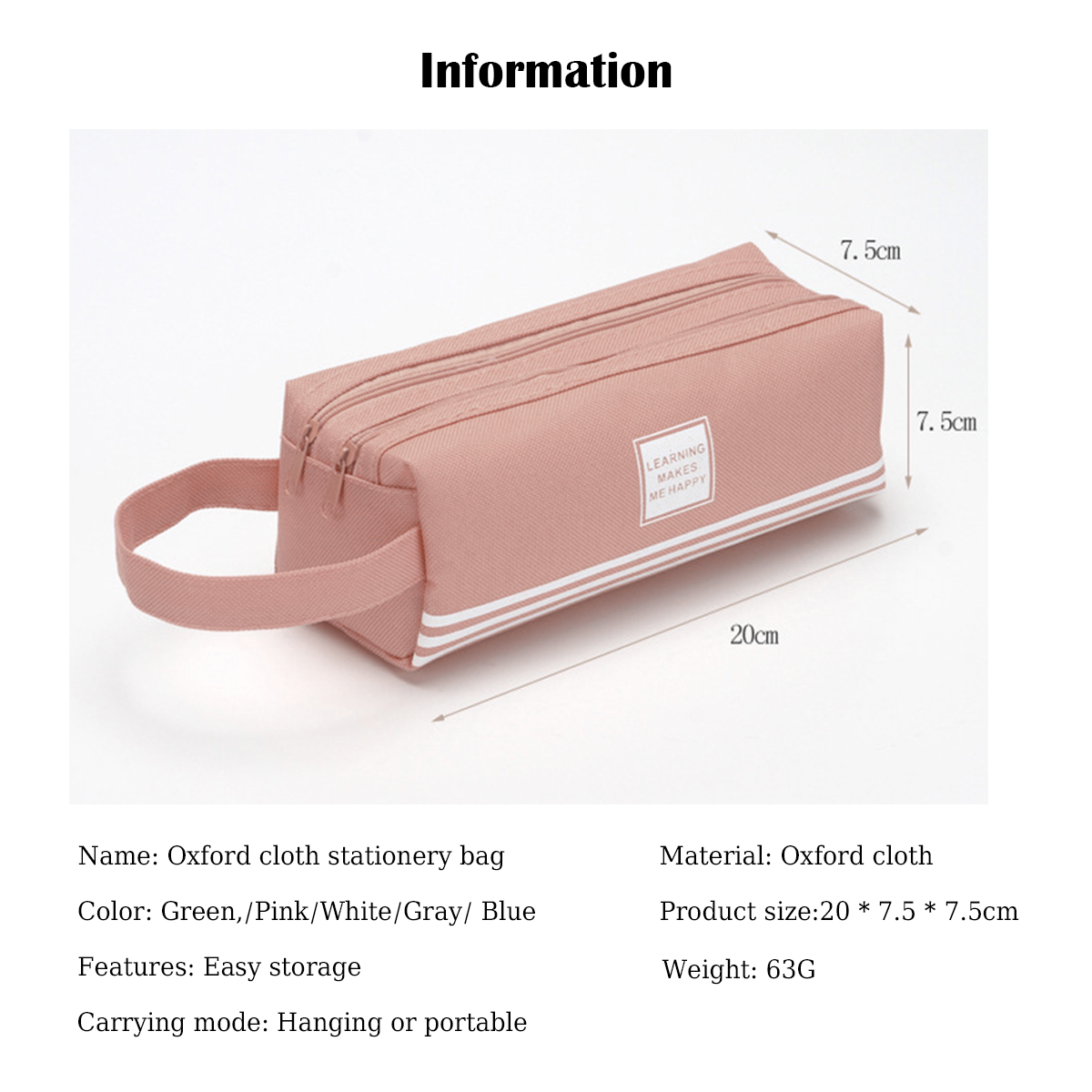 ️🇲🇾 Large Double Layer Pencil Case Double Zip Canvas Pen Pouch Pen ...