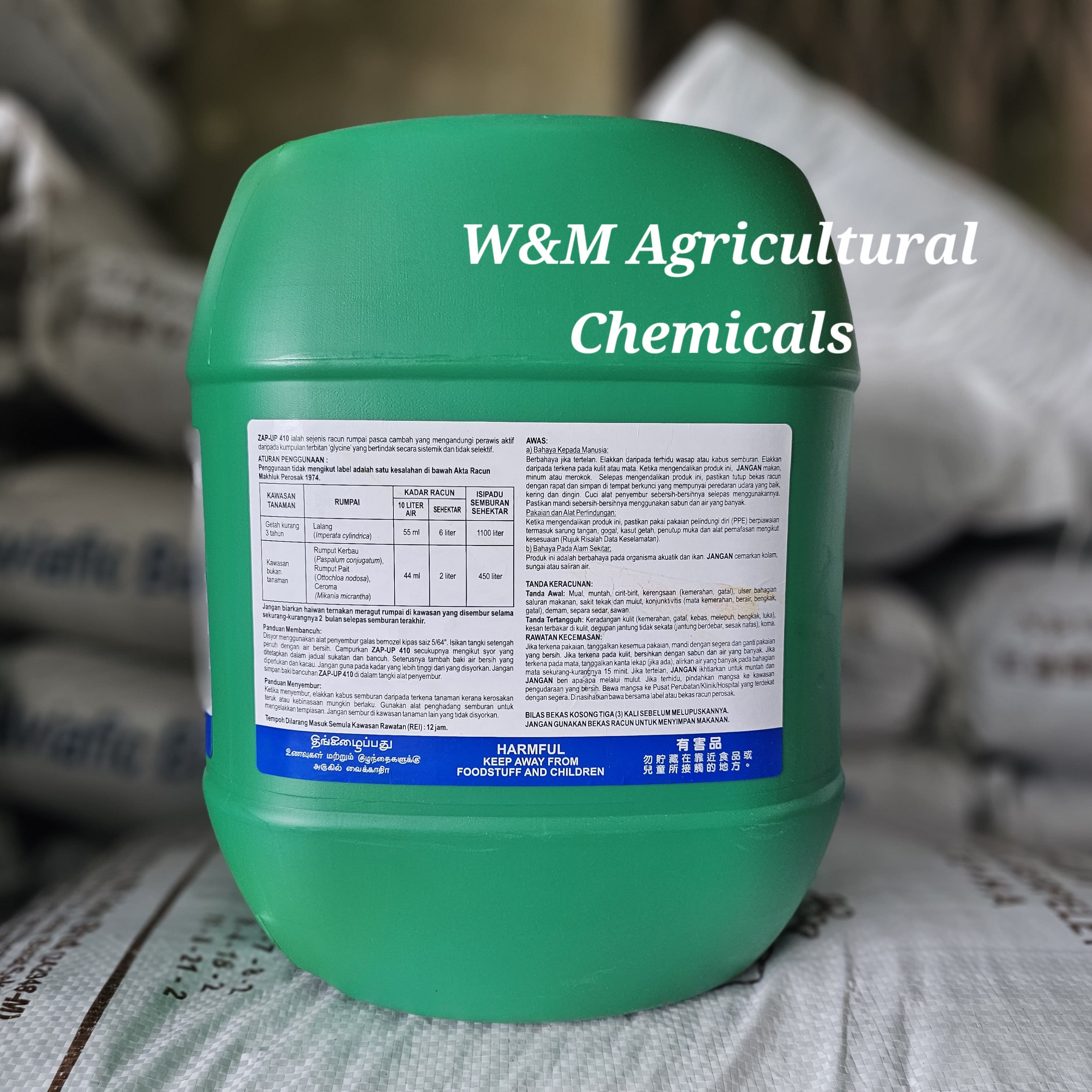 ZAP UP 410 20L 41% Glyphosate Racun Rumput & Lalang. Generic to Roundup ...