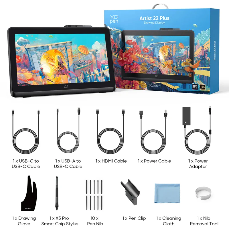 XP-Pen Artist 22 Plus Drawing Tablet with 22 Inches Screen and 16384 ...