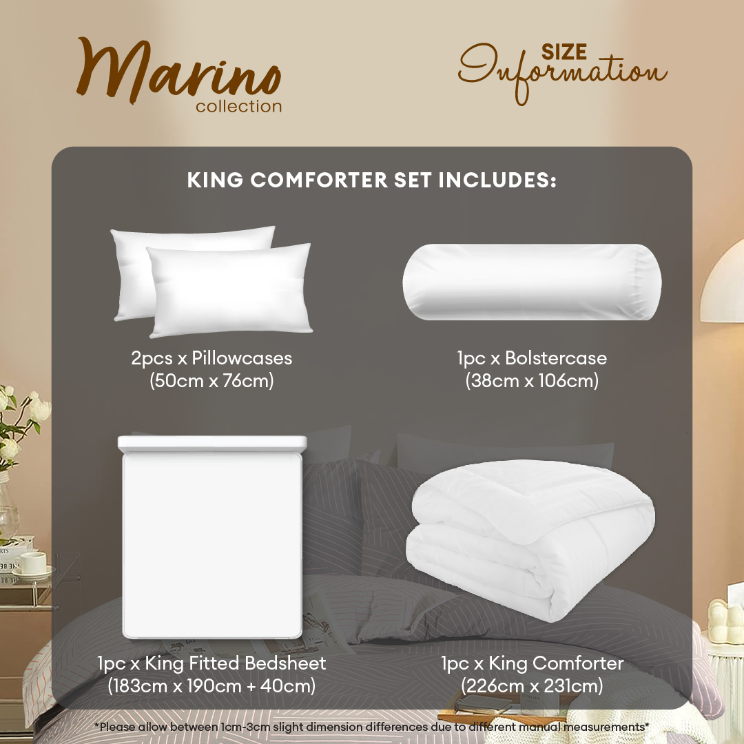 Jean Perry Marino Comforter Set - 100% Combed Cotton Sateen 950TC ...