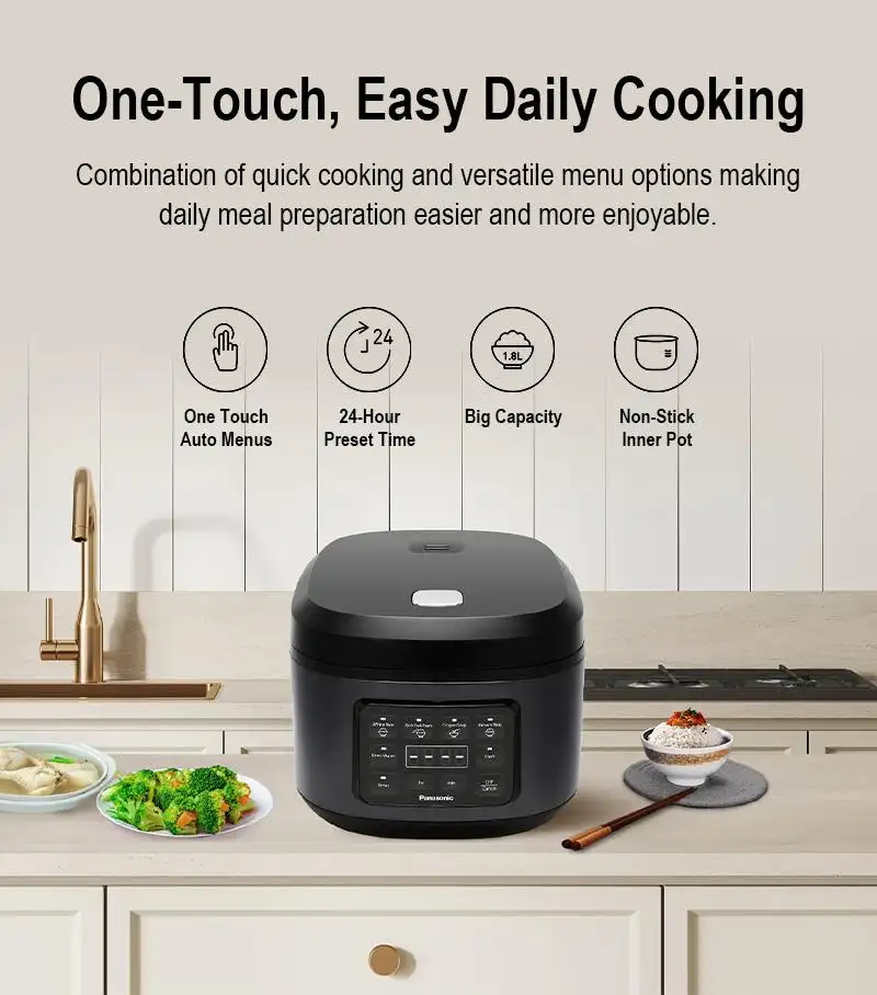 Panasonic 1.8L Microcomputer Rice Cooker | SR-DA182KSK SR-DA182 Baby ...