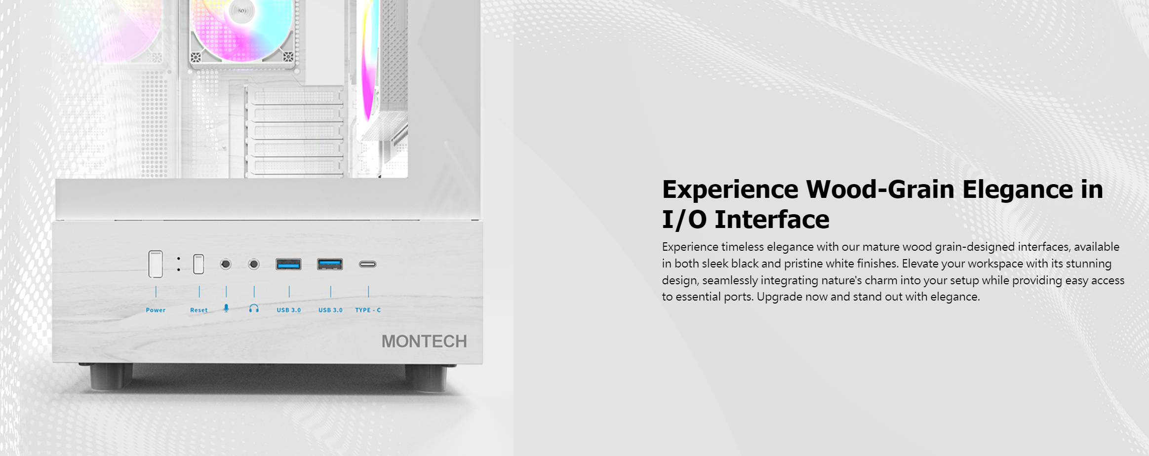 # MONTECH XR - Mid Tower ATX PC Case With USB Type-C Port & 3 x 120mm ...