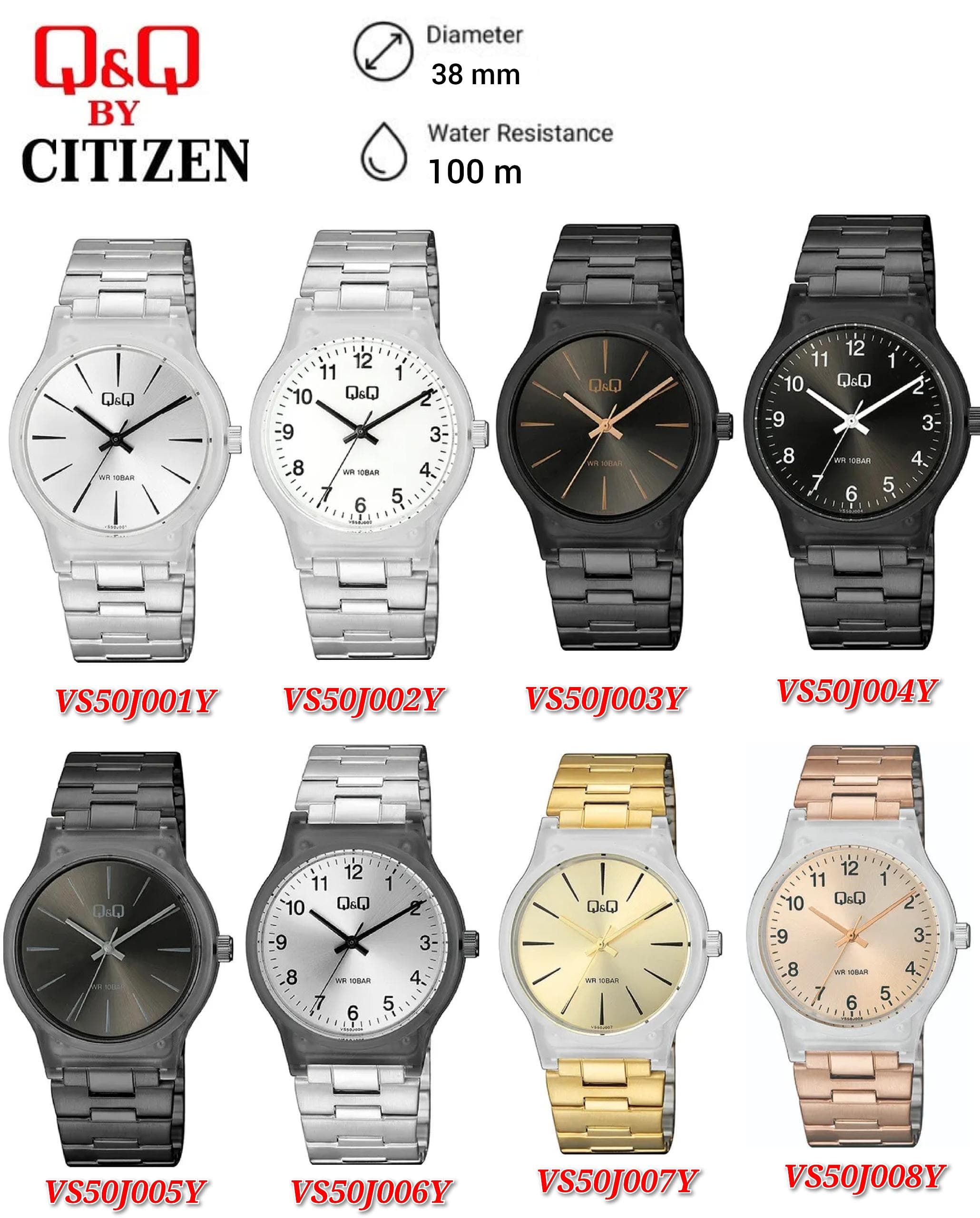 Q&Q By Citizen Watch By Citizen VS50 metal Unisex | Shopee Malaysia
