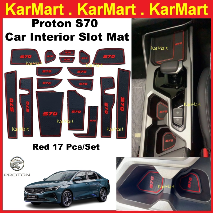 Proton S70 Slot Mat Rubber Mats Car Door Slot Pad Dust-Proof Non-Slip ...