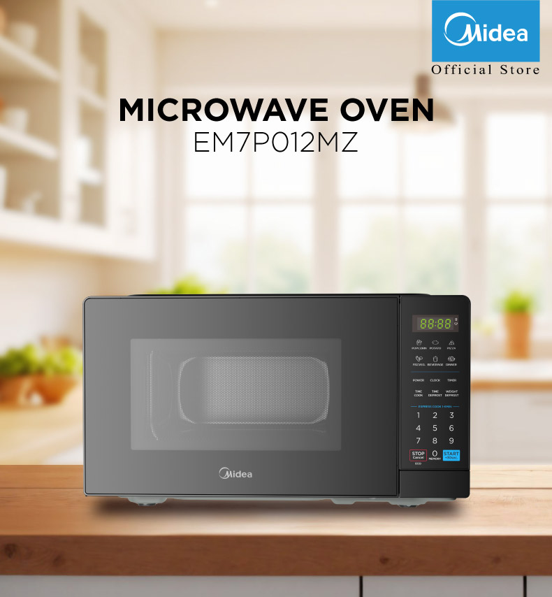 Midea EM7P012MZ 20L Inverter Digital Microwave Oven With Membrane Touch ...