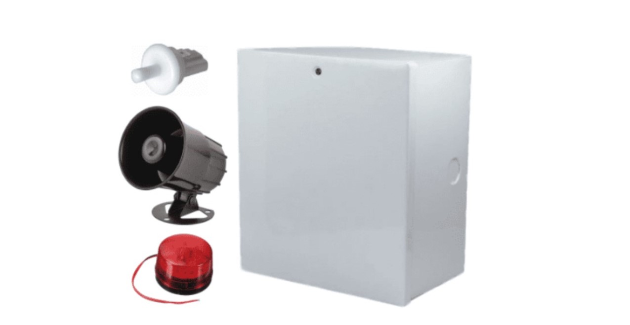 Wired Alarm DC 12V Siren Package Set with Metal Box Siren Horn Strobe ...