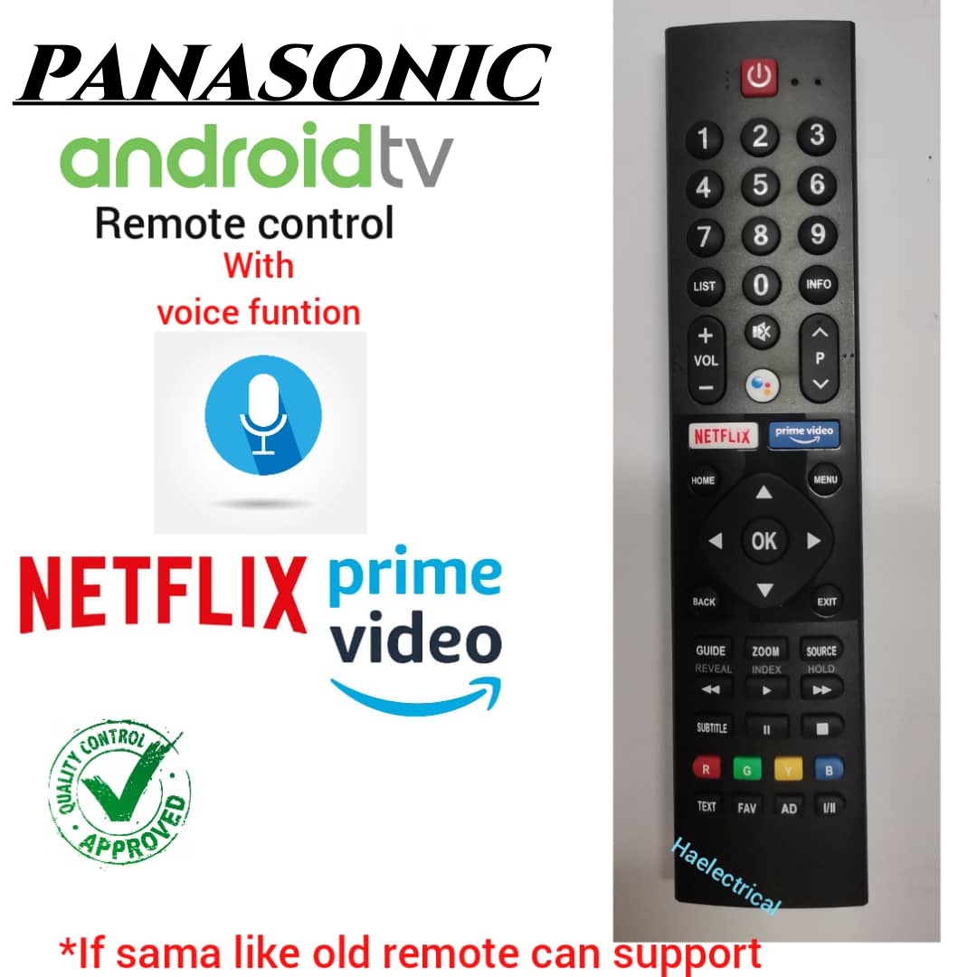 Panasonic Voice Android TV Remote Control Netflix & Prime Video Button ...