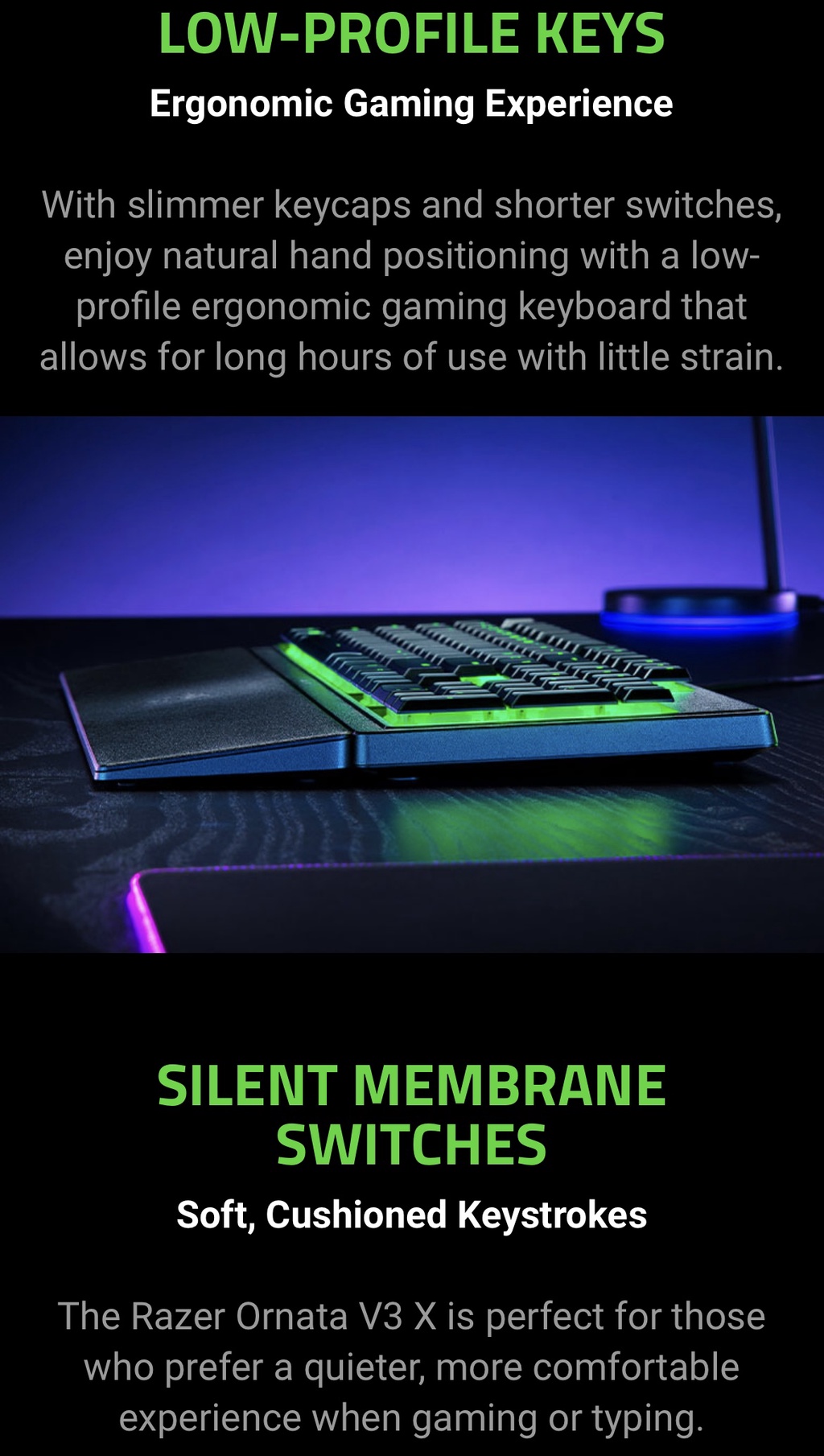 Razer Ornata V3 X Low-Profile Membrane Keyboard With Razer Chorma RGB ...