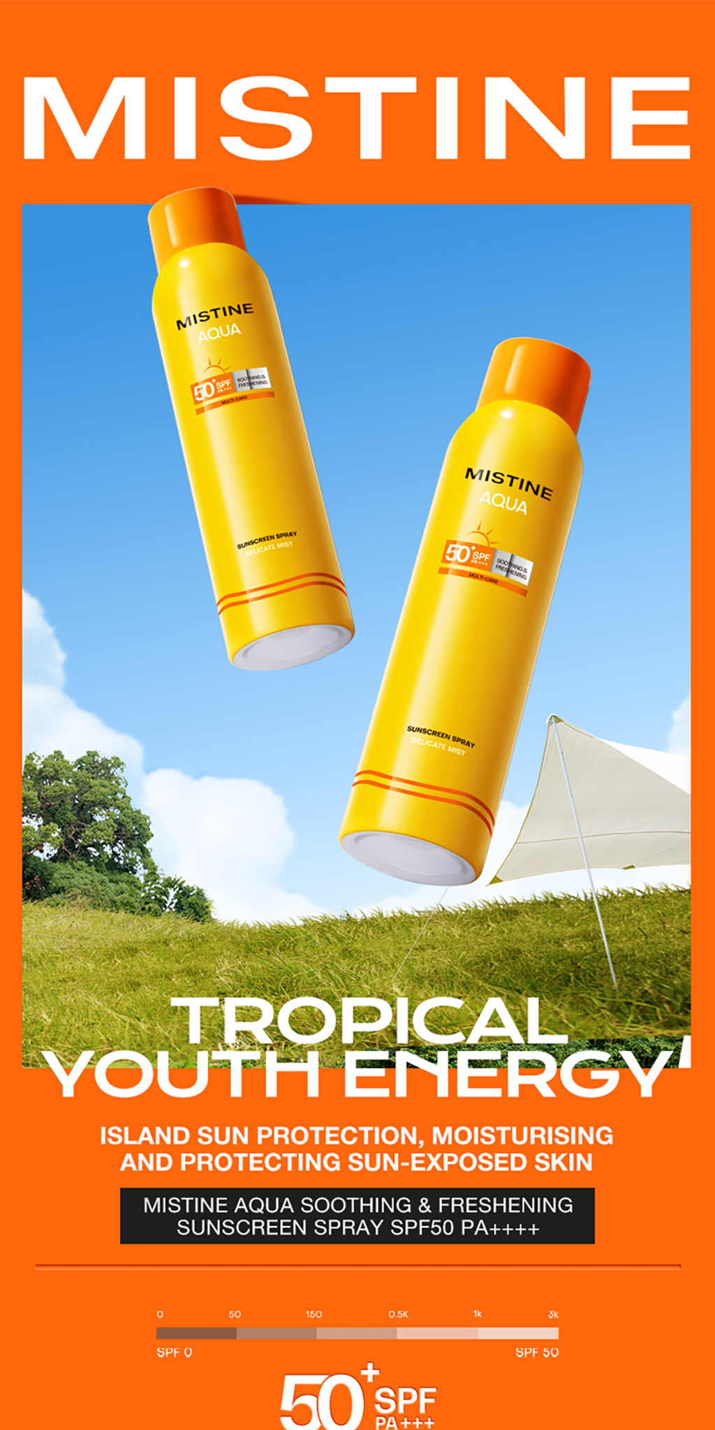 Mistine Aqua Soothing & Freshening Sunscreen Spray SPF50+ PA+++ 180ml | Shopee Malaysia