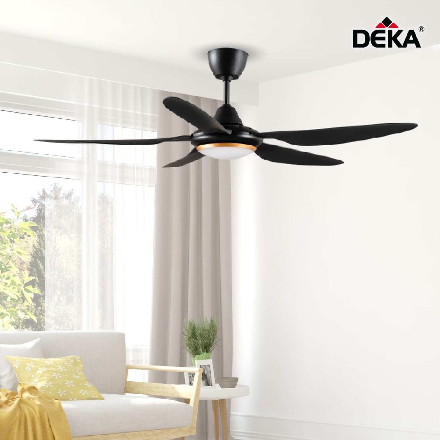 DEKA DC Ceiling Fan LED Light 14 Speed 5 Blade Inverter Motor DC2-313L ...