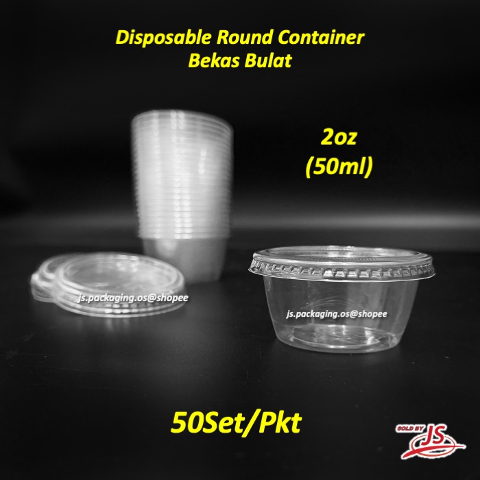EC Small Round Container Sauce Cup 100Pc Bekas Bulat kecil 2oz Sos ...