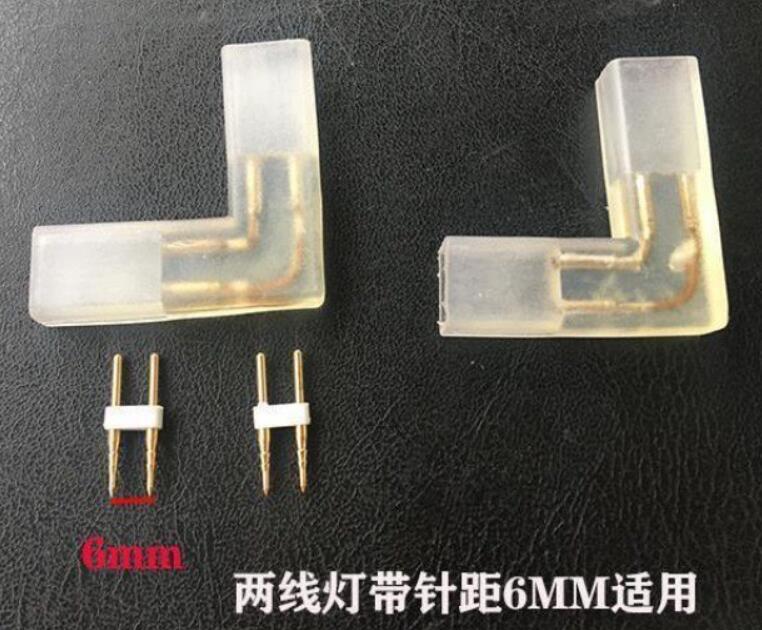 2 Pin L Shape Corner Connector With Copper Needle For AC220V 2 Pin LED ...
