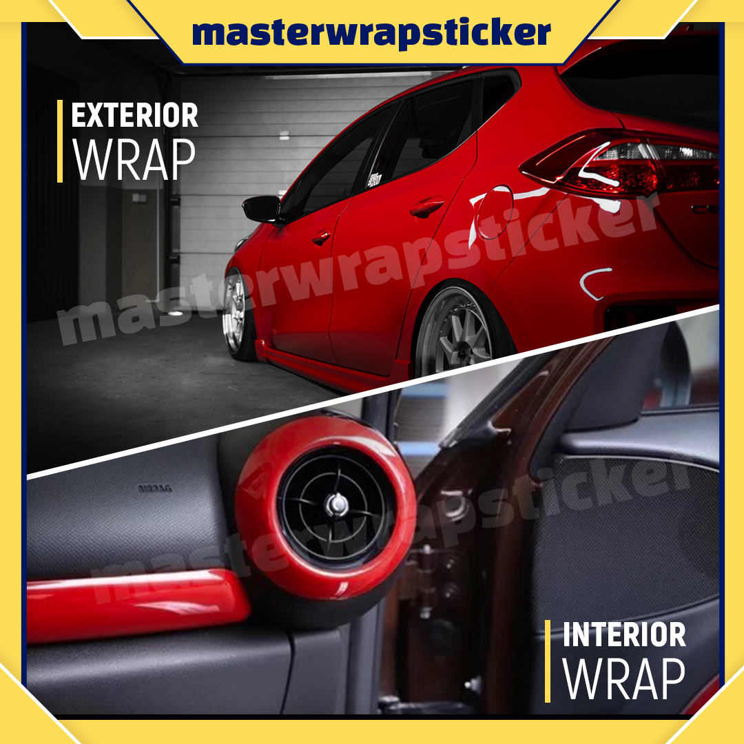 PREMIUM GLOSSY RED STICKER KERETA(152CM-90CM)stiker kereta MERAH ...