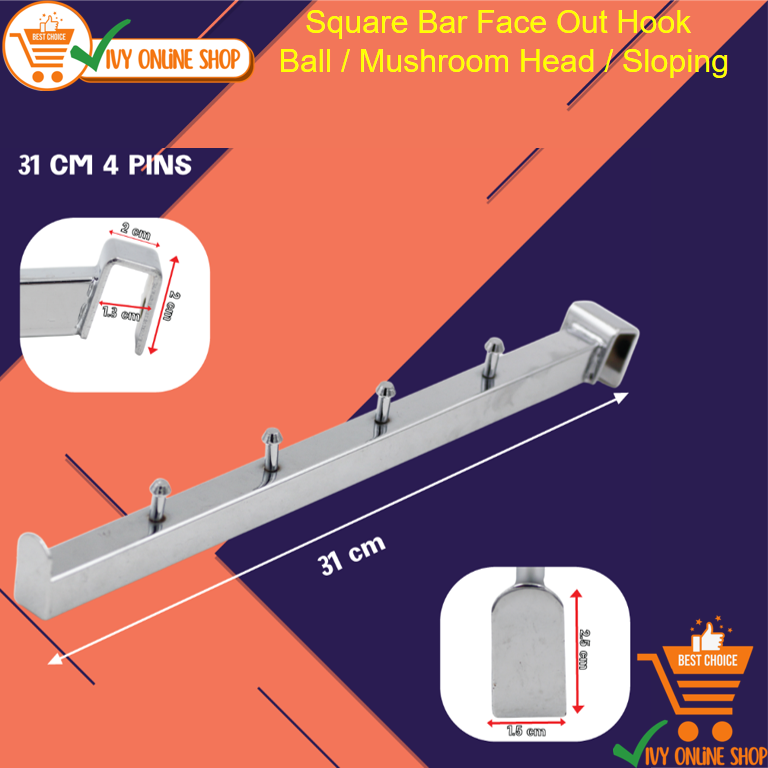 Square Bar Hook Accessories S Waterfall Faceout Hook | Shopee Malaysia