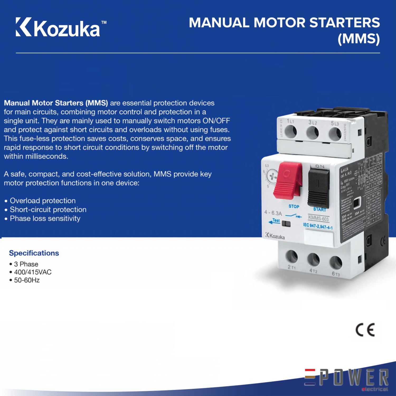 KOZUKA 3 PHASE MANUAL MOTOR STARTERS (MMS) 400/415VAC | Shopee Malaysia