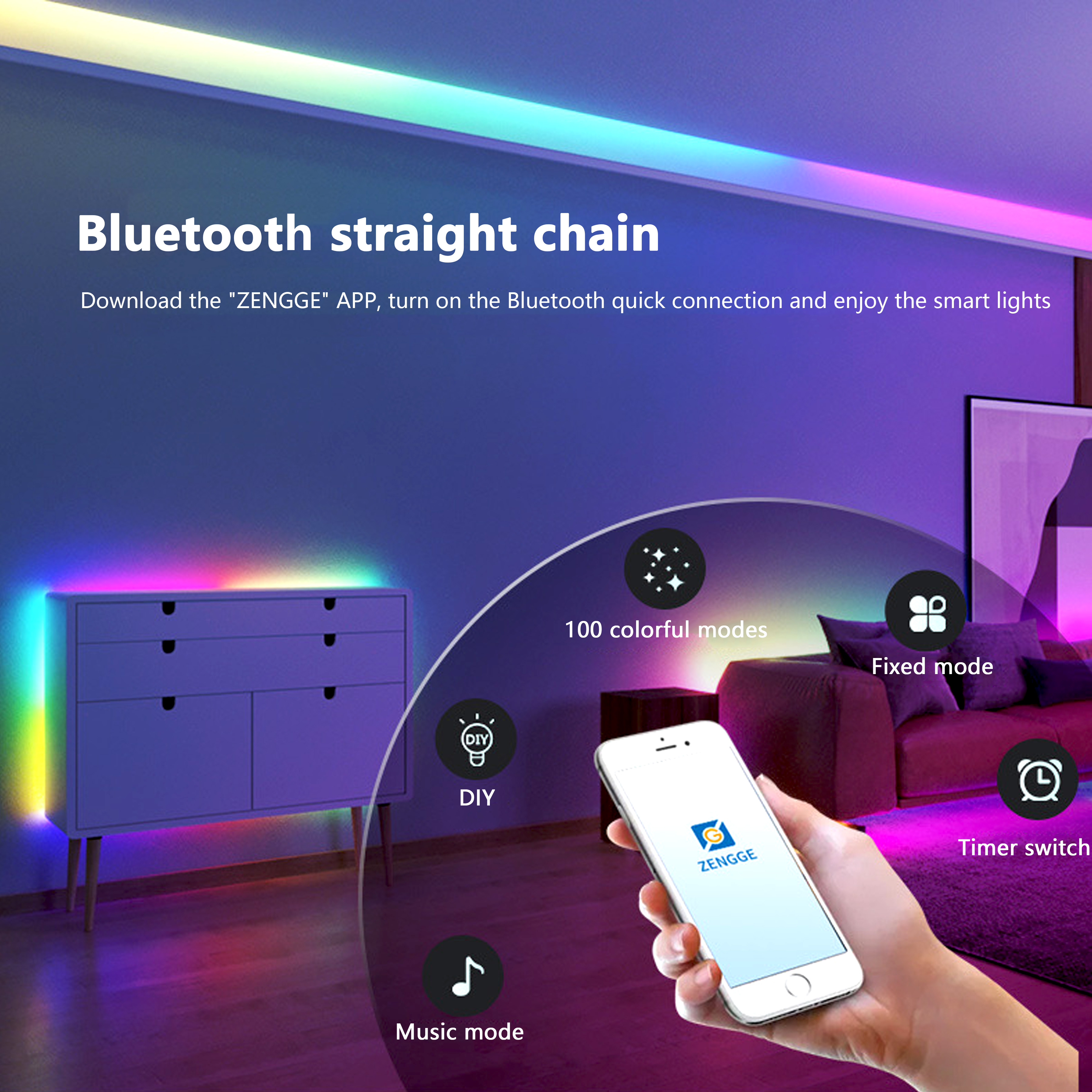 5M/10M RGBIC App+Remote Neon Rope Lights LED Neon Rope Light with Music ...