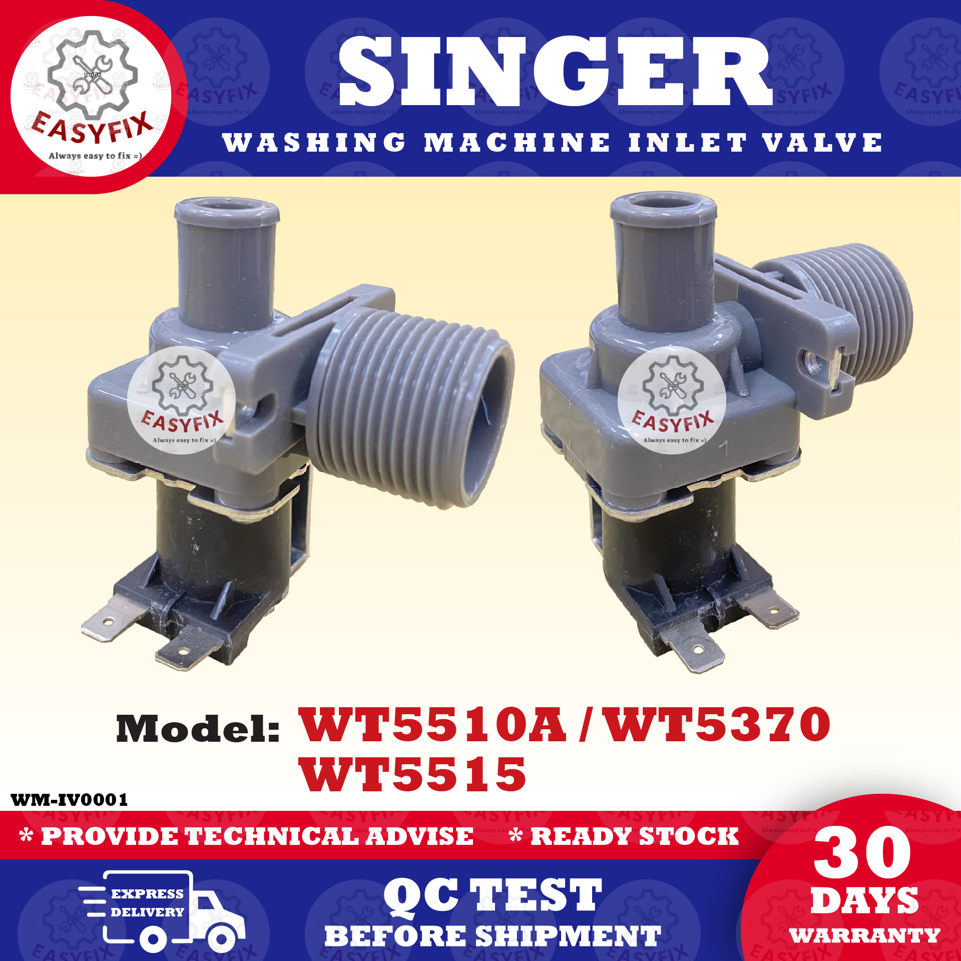 WT5510A / WT5370 / WT5515 SINGER WASHING MACHINE WATER INLET VALVE ...