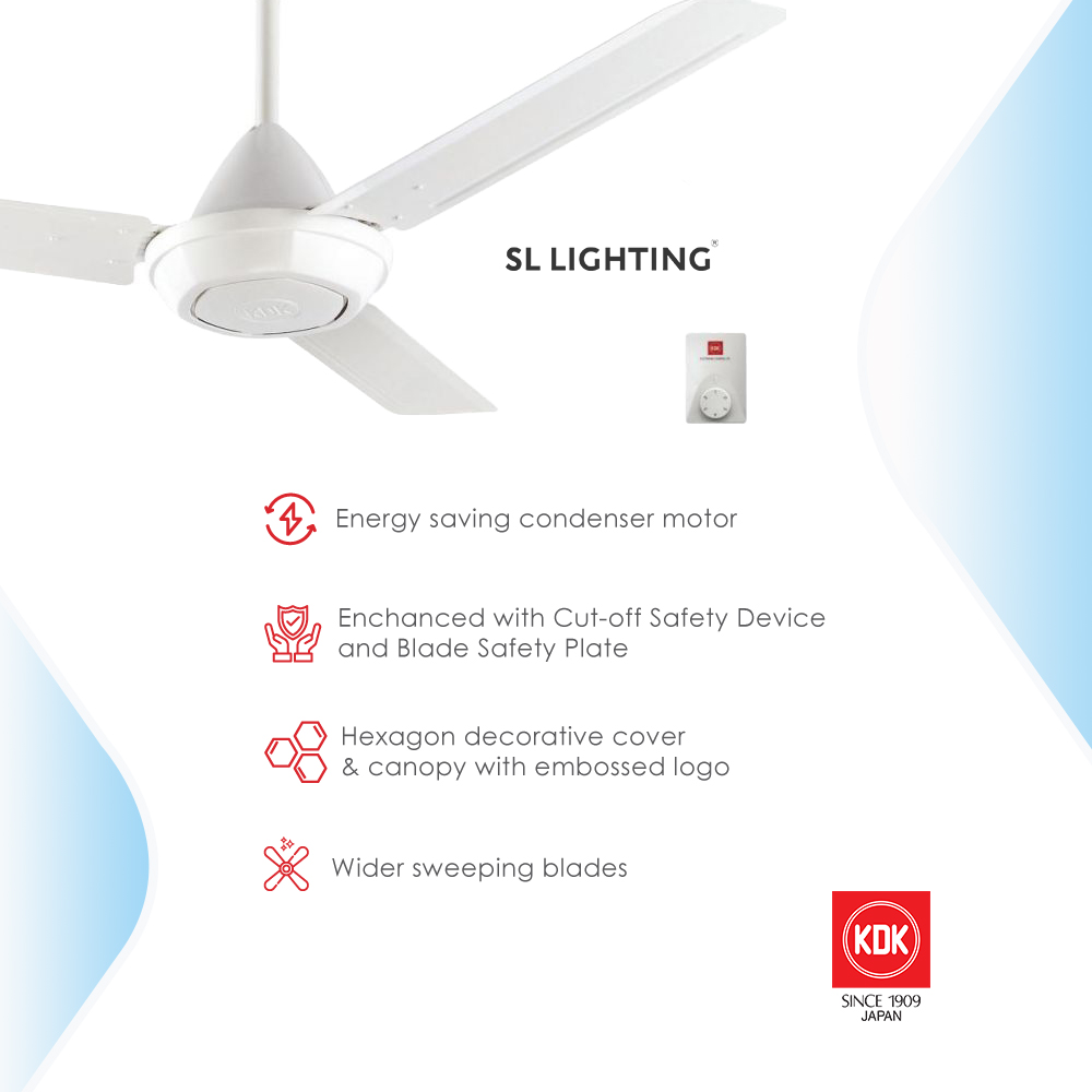 Rezo/KDK Ceiling Fan 60'' 3 Blade K15V0 3 Speed Regulator Kipas Siling ...