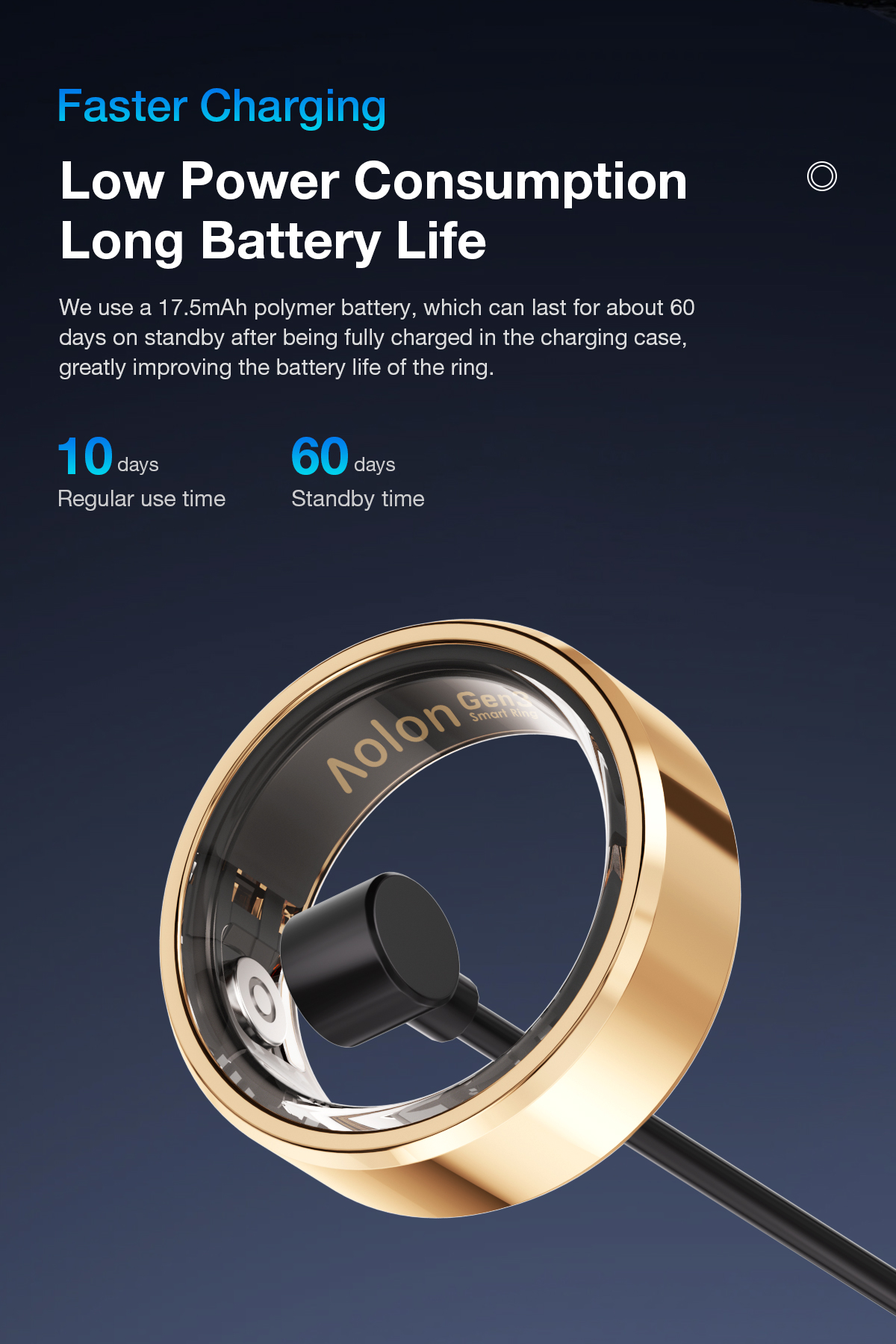 Aolon GEN3 Smart Ring Fiteness Health Waterproof Original Control ...