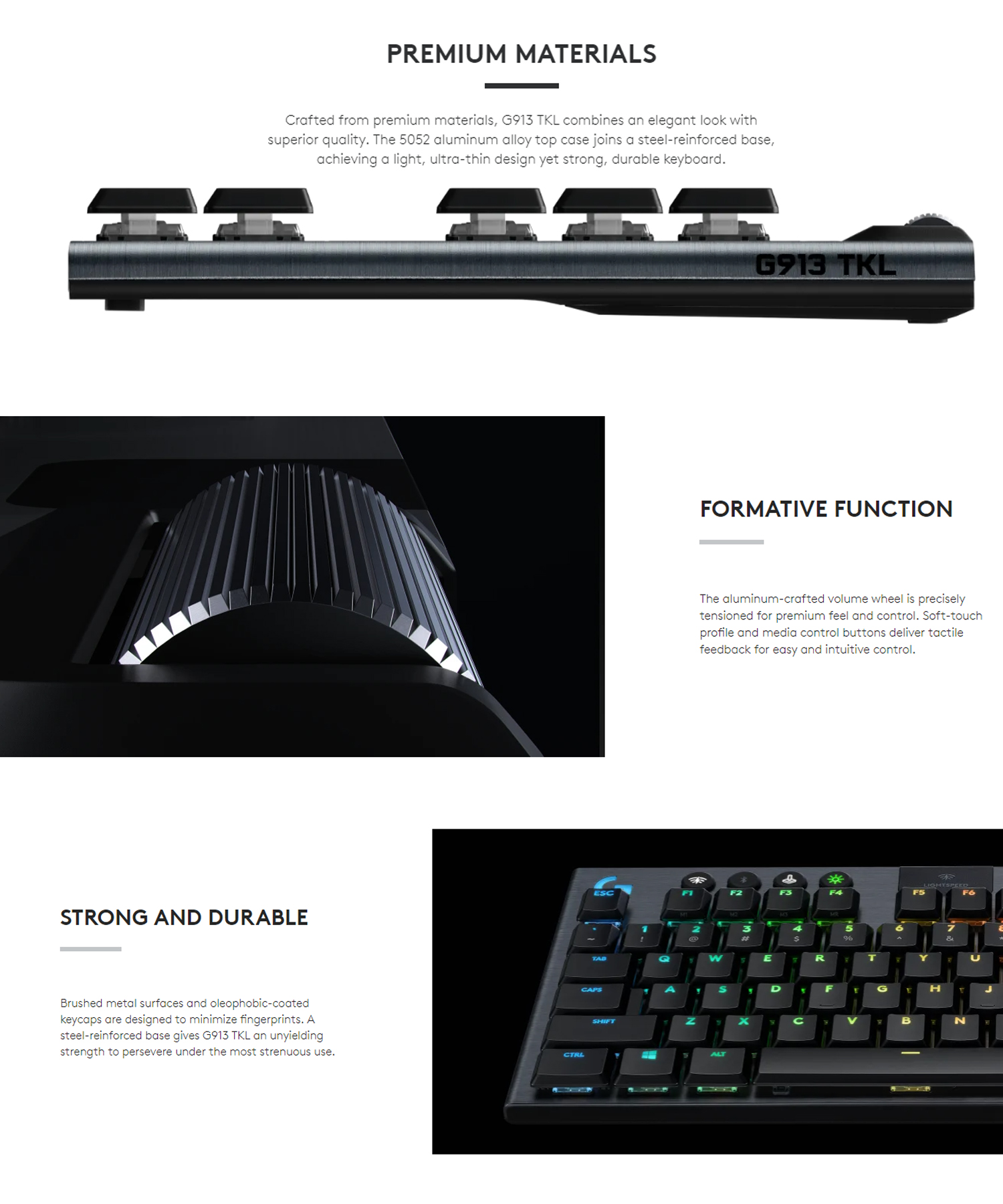 Logitech G913 TKL Tenkeyless Lightspeed Wireless RGB Mechanical Gaming ...