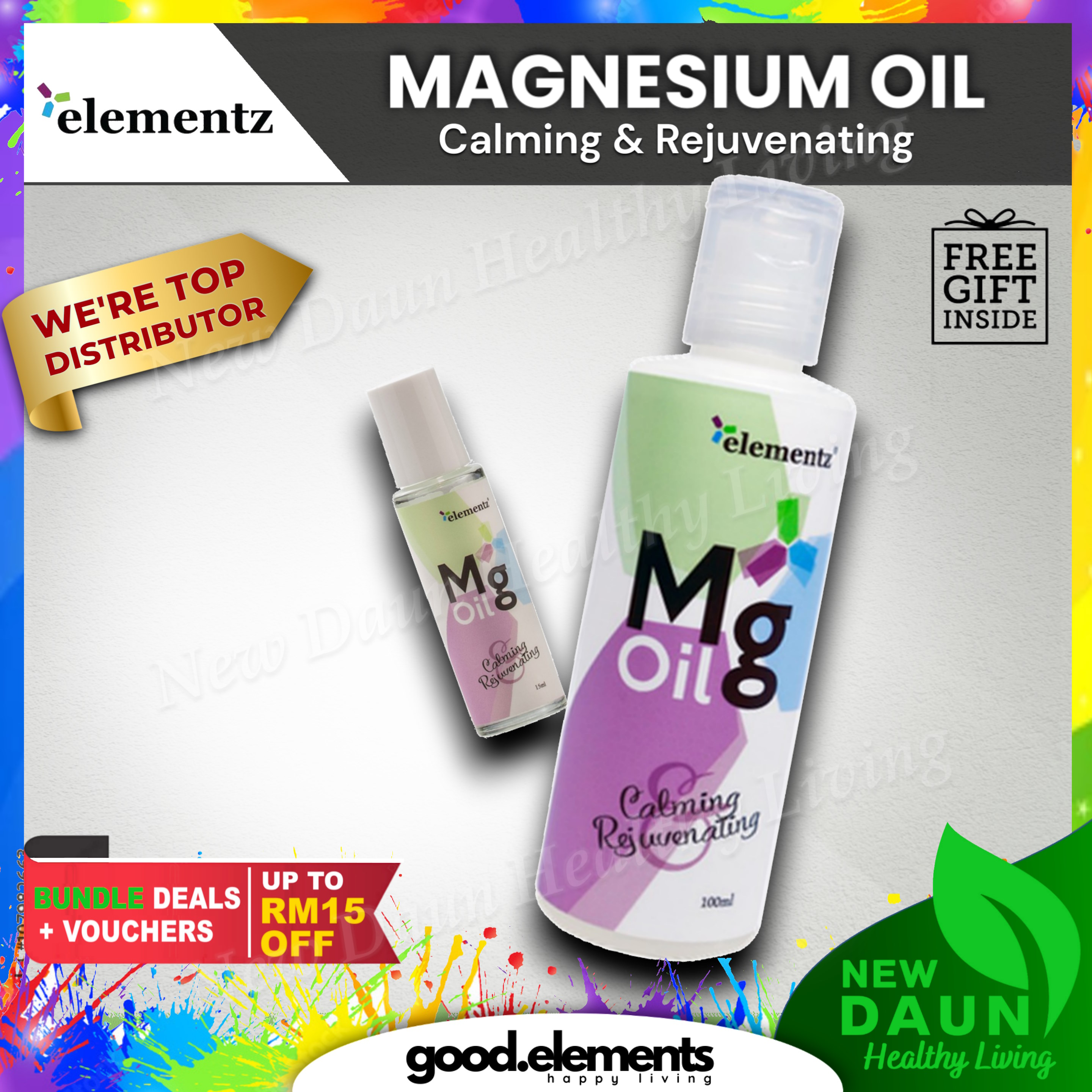 ELEMENTZ Mg Oil Magnesium Oil for Recovery Rejuvenate Relax stress ...