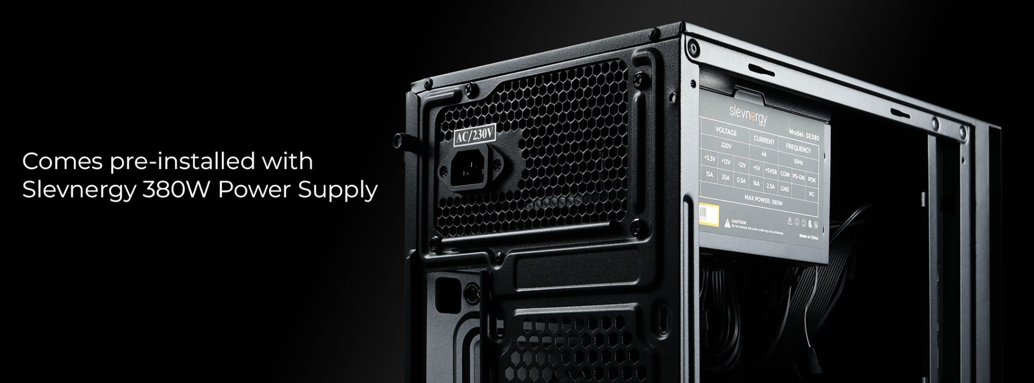SLEVCASE A-Touch Micro ATX (mATX) PC Casing | Pre-Installed 380W Power ...