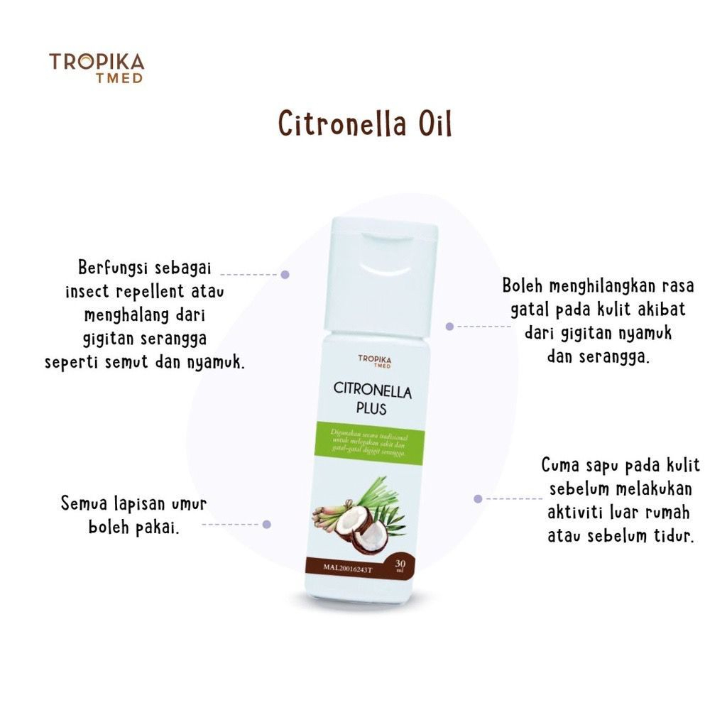 【100% ORIGINAL】TROPIKA Citronella Oil Plus Untuk Halau Nyamuk/ Semut ...