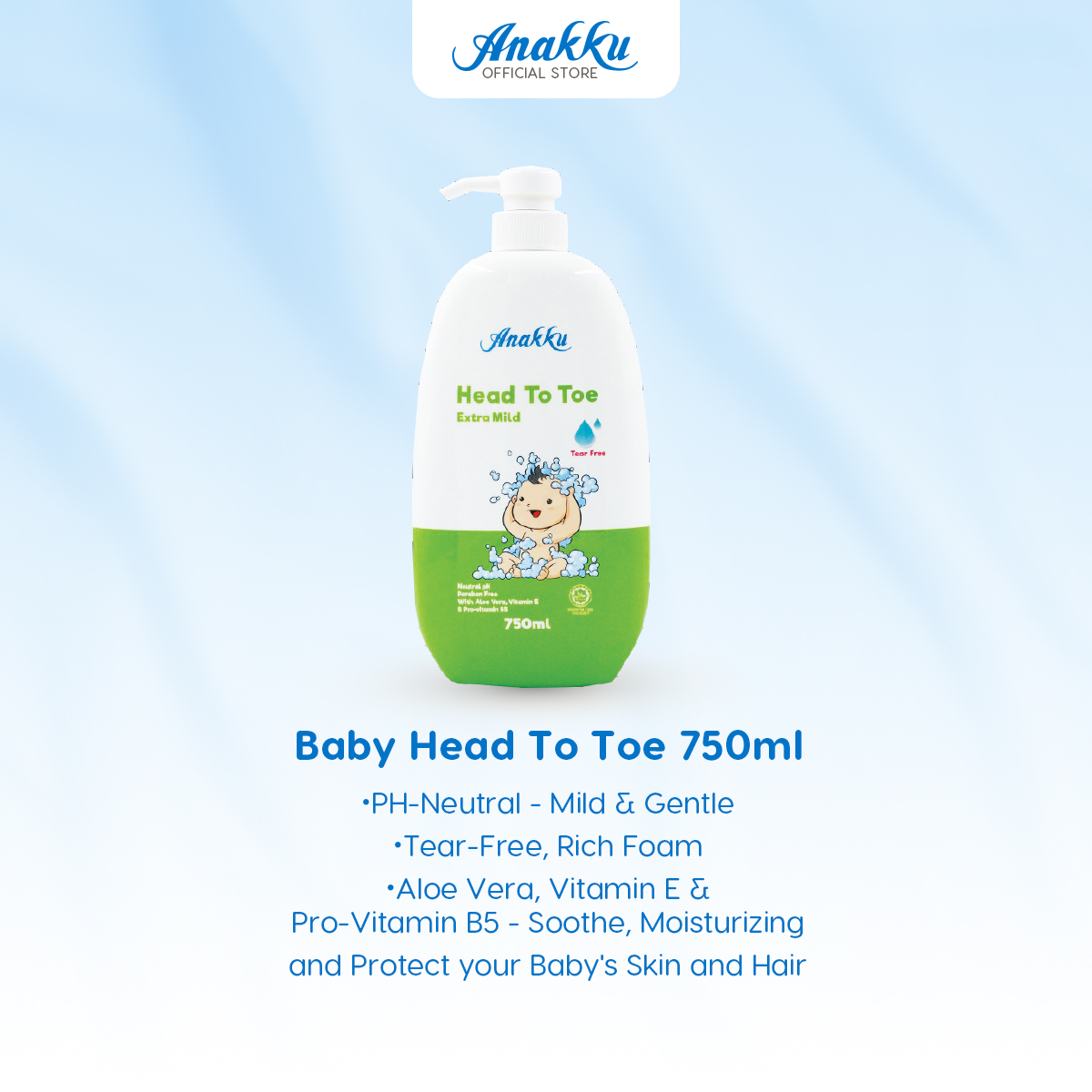 [Exclusive Combo] Anakku Baby Daily Essentials Pack Baby Wipes Head To ...
