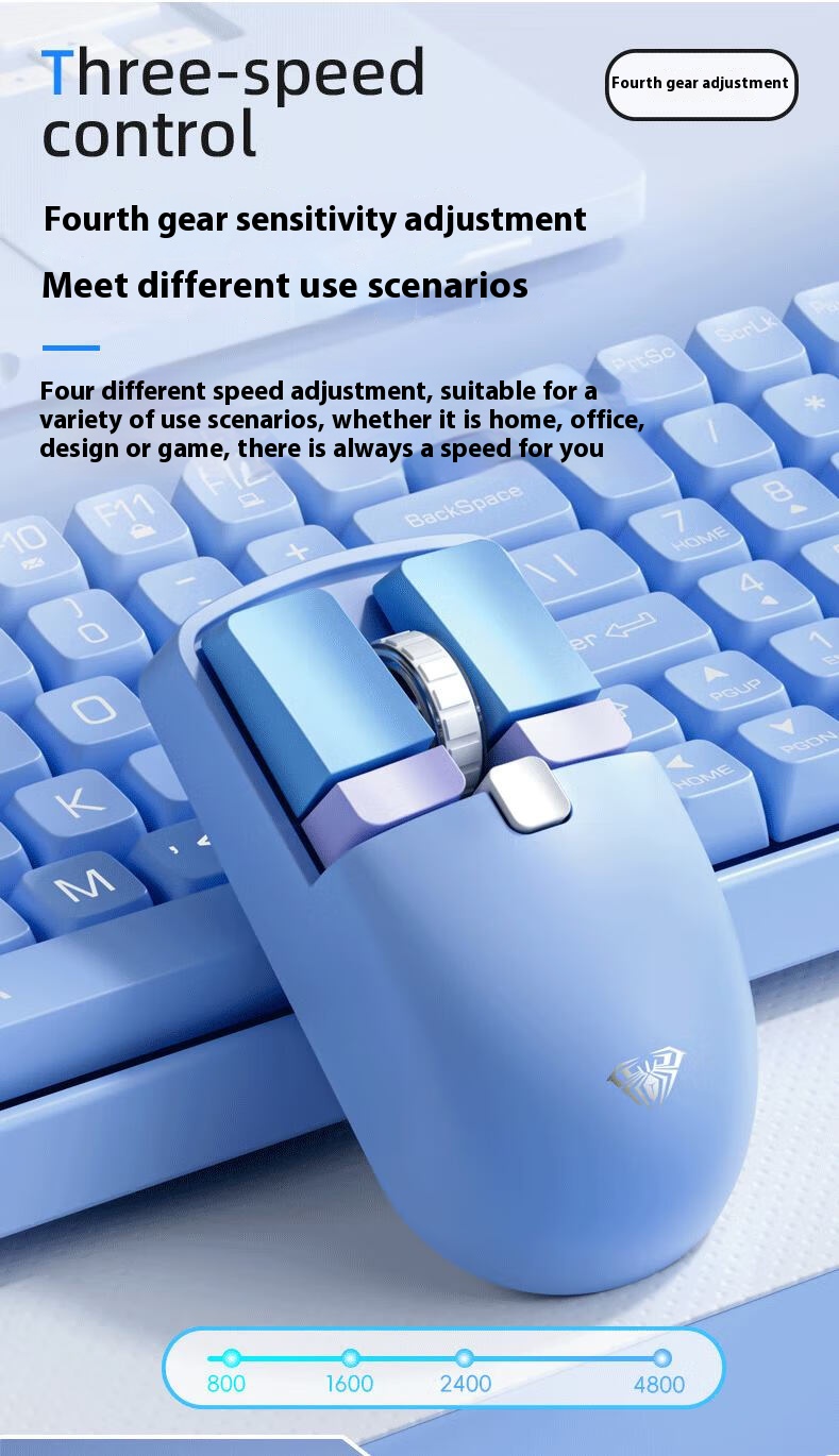 AULA SC320 Dual-mode 2.4G Bluetooth Mini Wireless Mouse Rechargeable ...