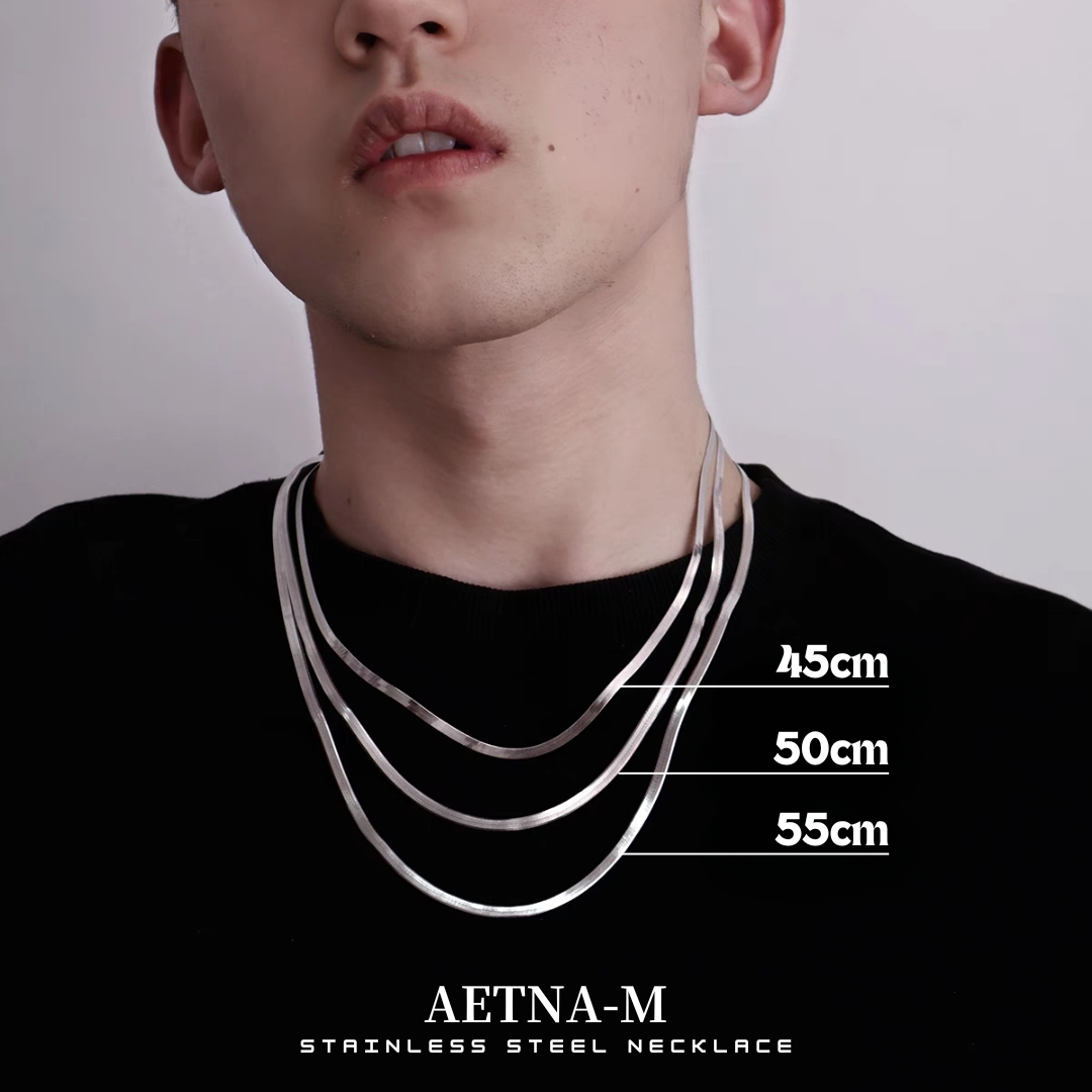 Snake Bone Clavicle Silver Stainless Steel Chain Necklace Men Women ...