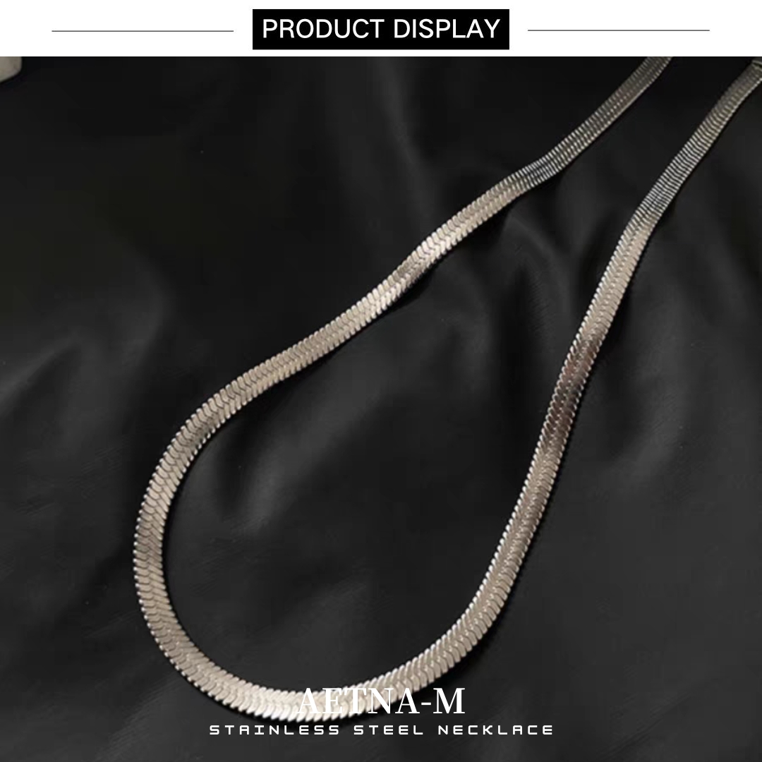 Snake Bone Clavicle Silver Stainless Steel Chain Necklace Men Women ...