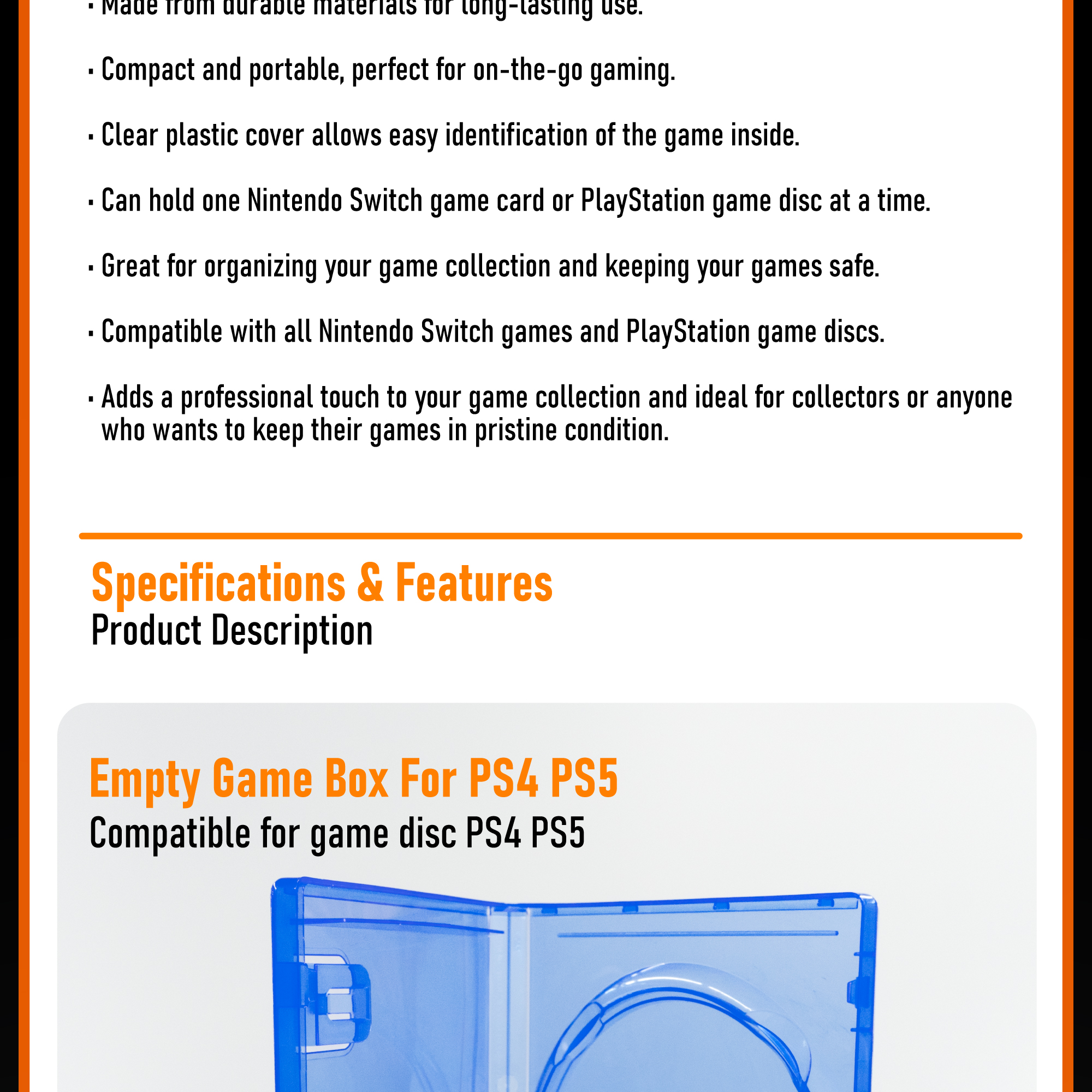 Nintendo Switch OLED PS4 PS5 Empty Game Box Game Card Storage Cartridge ...