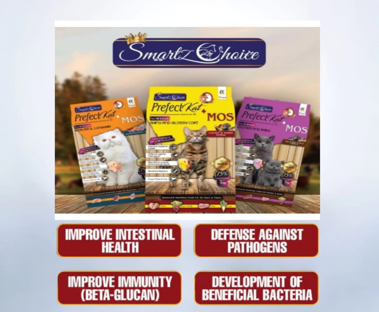 Smart Choice Perfeckat + MOS Dry Cat Food Chicken &Turkey Formula 1KG ...