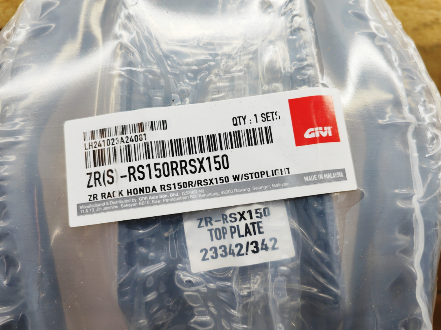 MONORACK GIVI ZR(S) HONDA RS150 RSX150 WINNER GIVI HEAVY DUTY ADVANCE ...