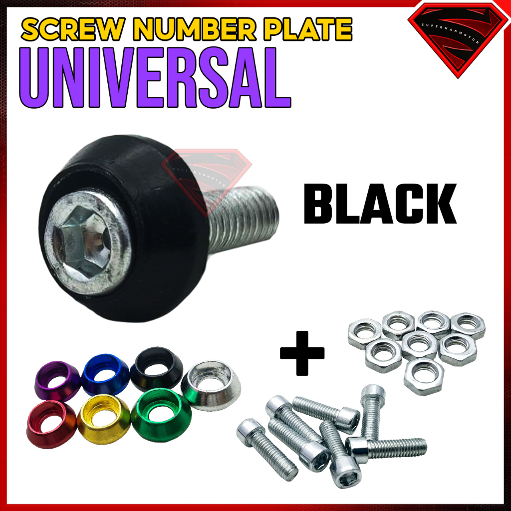 M6 NUMBER PLATE SCREW & NUT BODY COVER SET SCREW ( 20PCS ) UNIVERSAL ...
