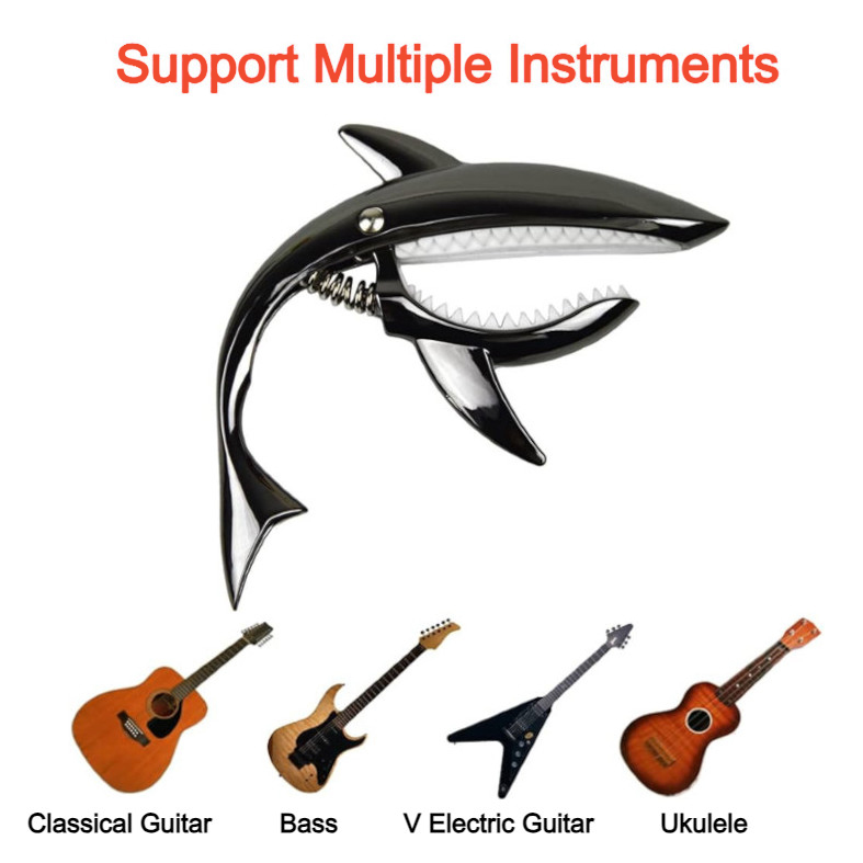 Guitar Capo - Shark Design Many Color For Acoustic Guitar Electric Bass ...
