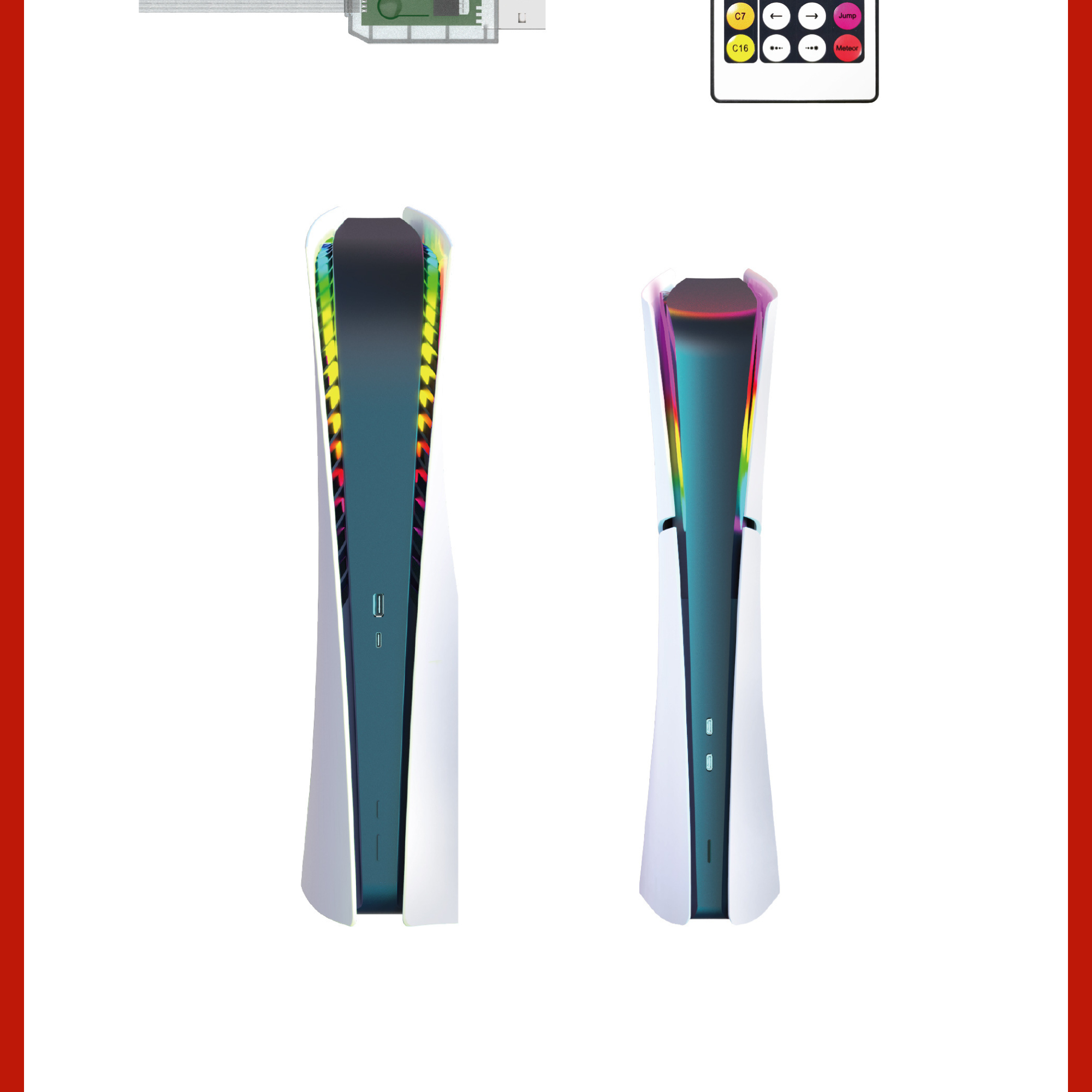 iPega PS5 RGB LED Light Strip Kit For PS5 FAT SLIM Digital Disc Edition ...