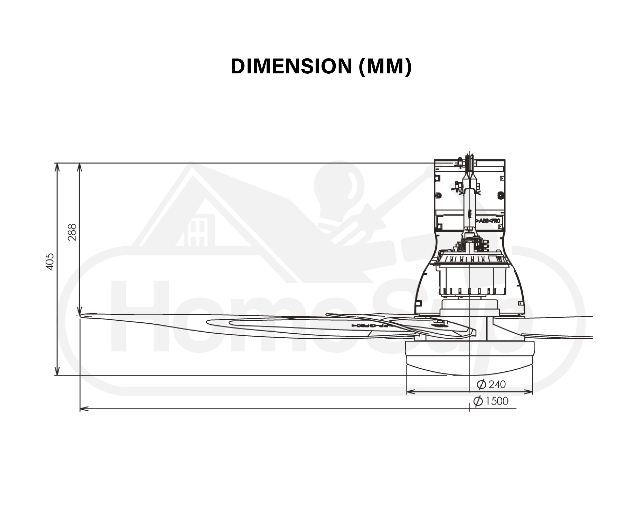 KDK Ceiling Fan K15uw - Long Pipe, Led Lighting, Dc Motor, 9SP Remote ...