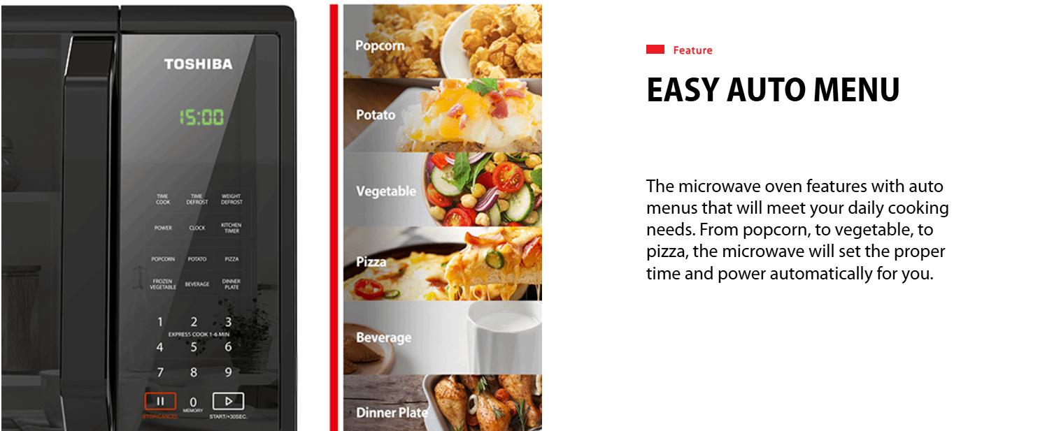 Toshiba 25L MM-EM25PF(BM) / Samsung 32L Microwave Oven MS32J5133GM with Food Warming MS32J5133GM ...