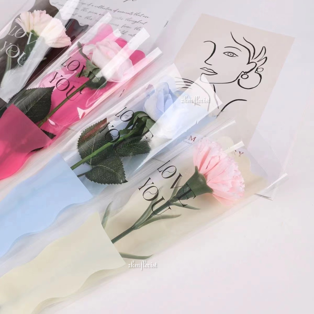 (50PCS) SINGLE K DESIGN Flower Wrapping Paper Flower Paper Wrapping ...