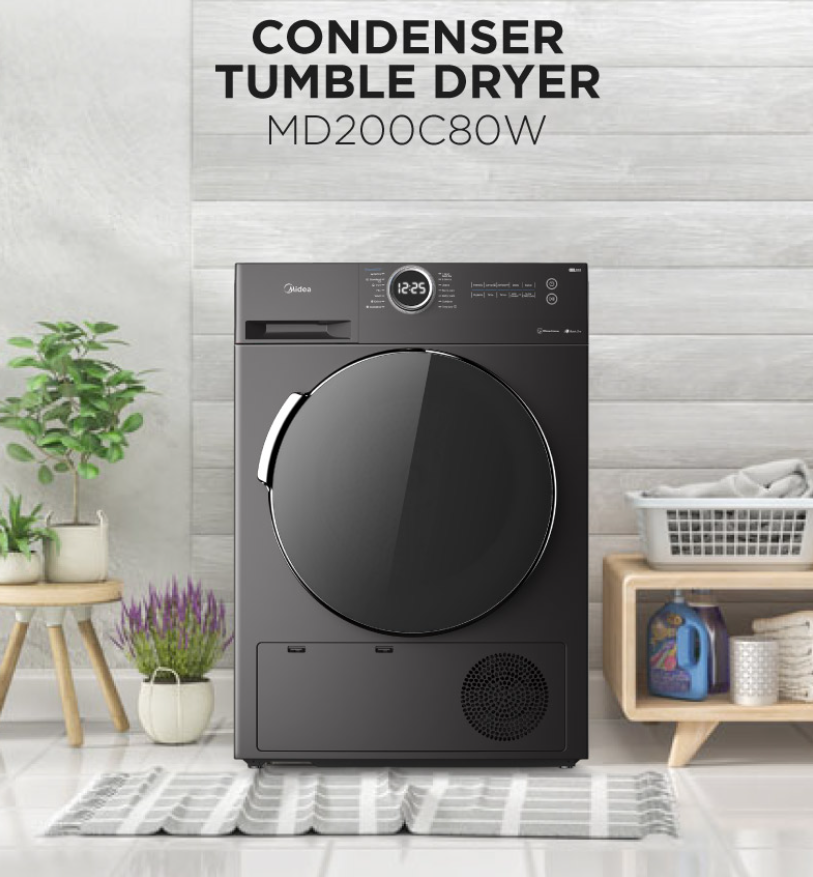 [FREE DELIVERY + TNG] Midea 8kg Condenser Dryer MD200C80W / Humidity ...